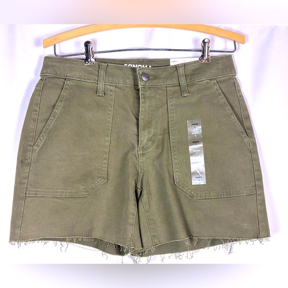 Sonoma | Shorts | Green Cut Off Shorts With Slanted Front Pocket | Poshmark